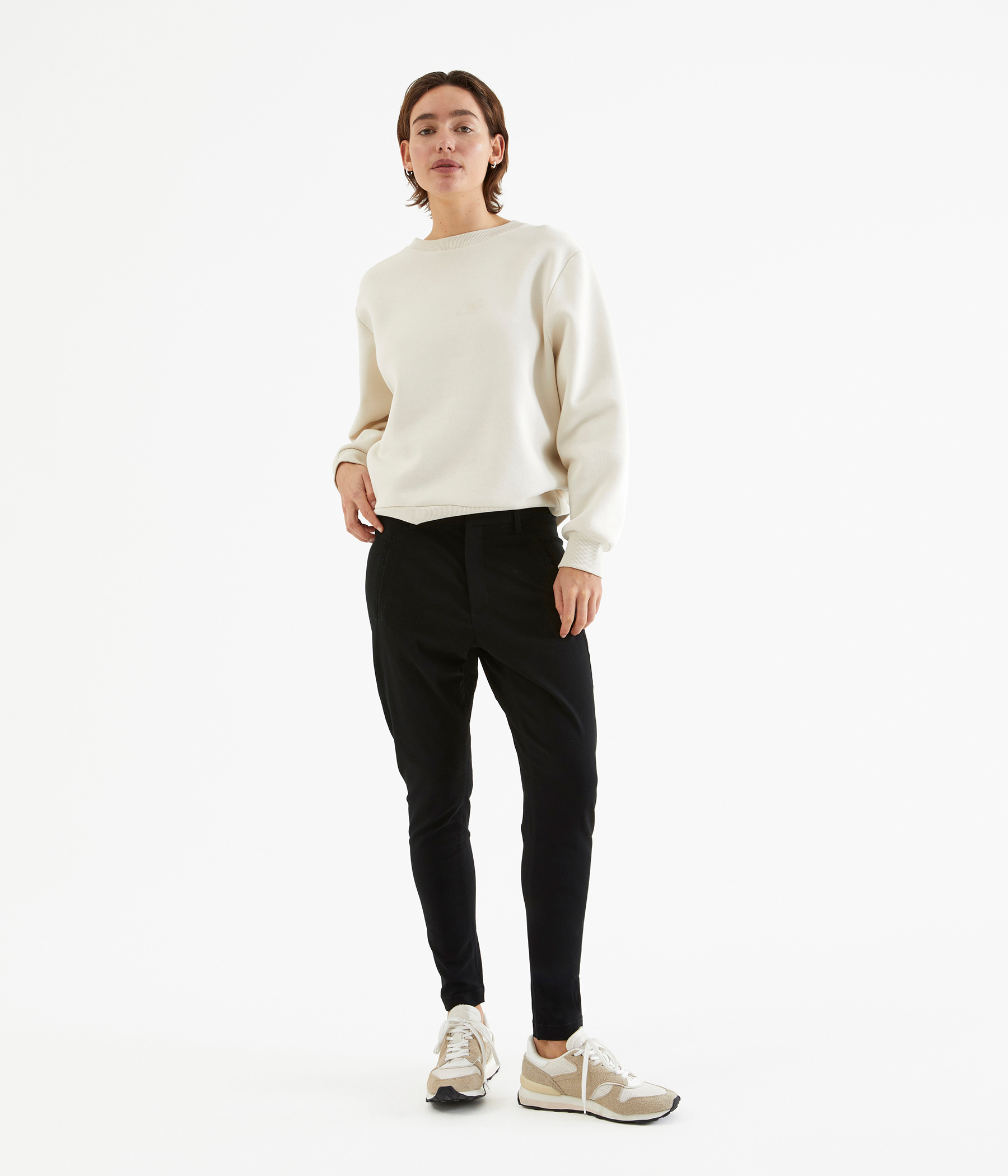 Boyfriend byxor slim fit | Svart | Dam | Kappahl