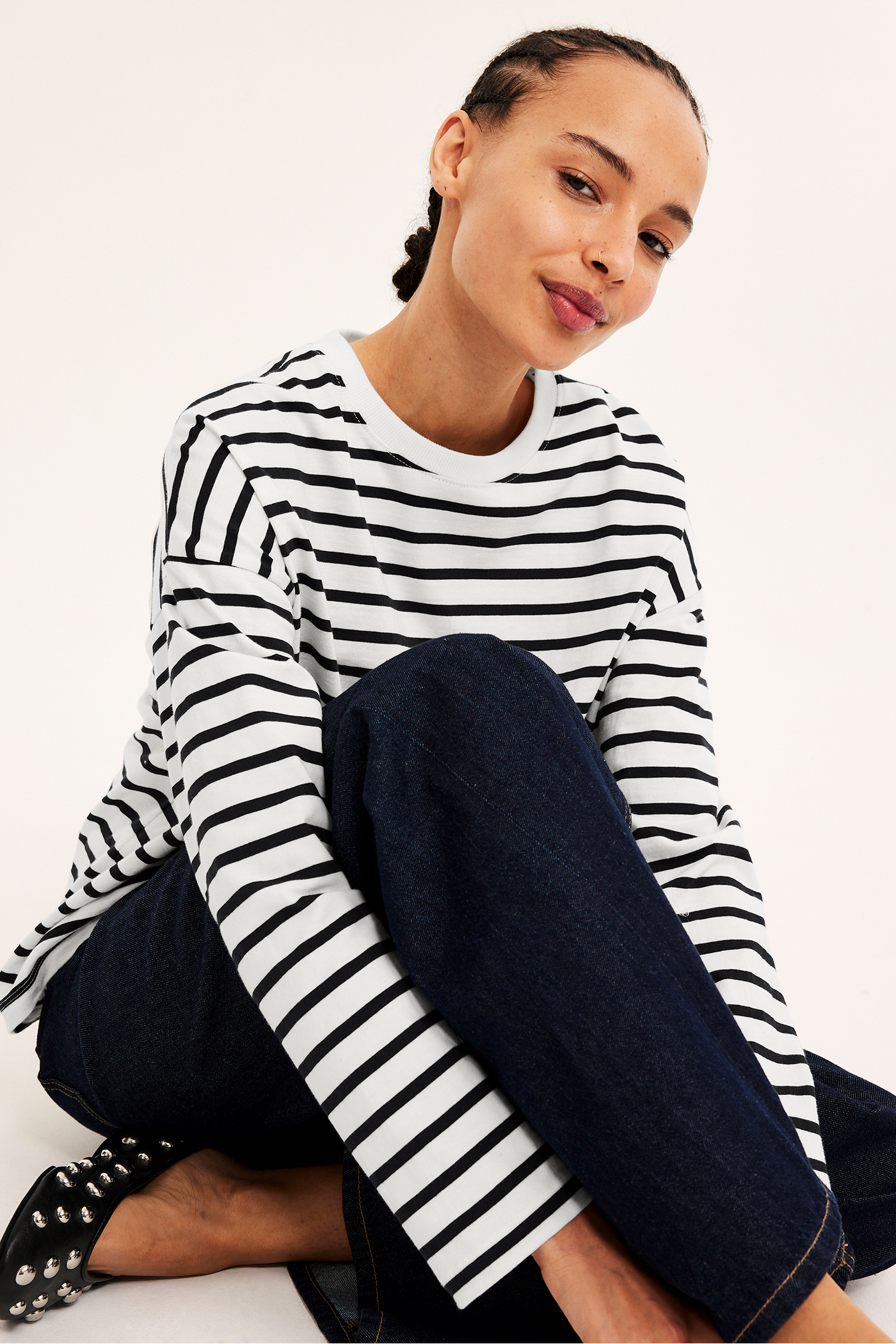 Randig topp | Offwhite | Dam | Kappahl