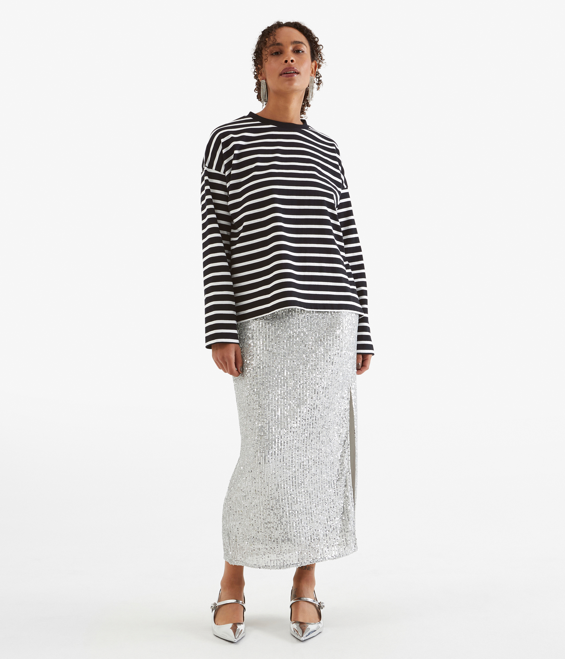 Randig topp | Svart | Dam | Kappahl