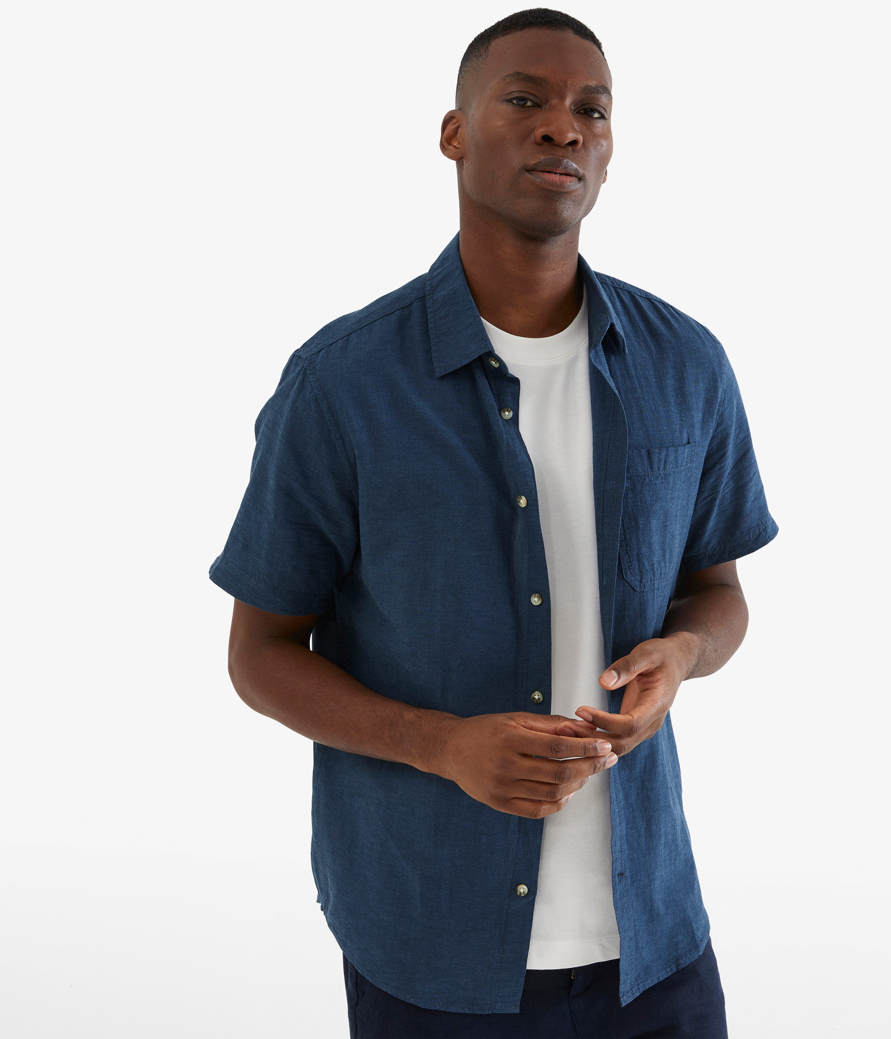 Kortärmad skjorta regular fit | Blå | Herr | Kappahl