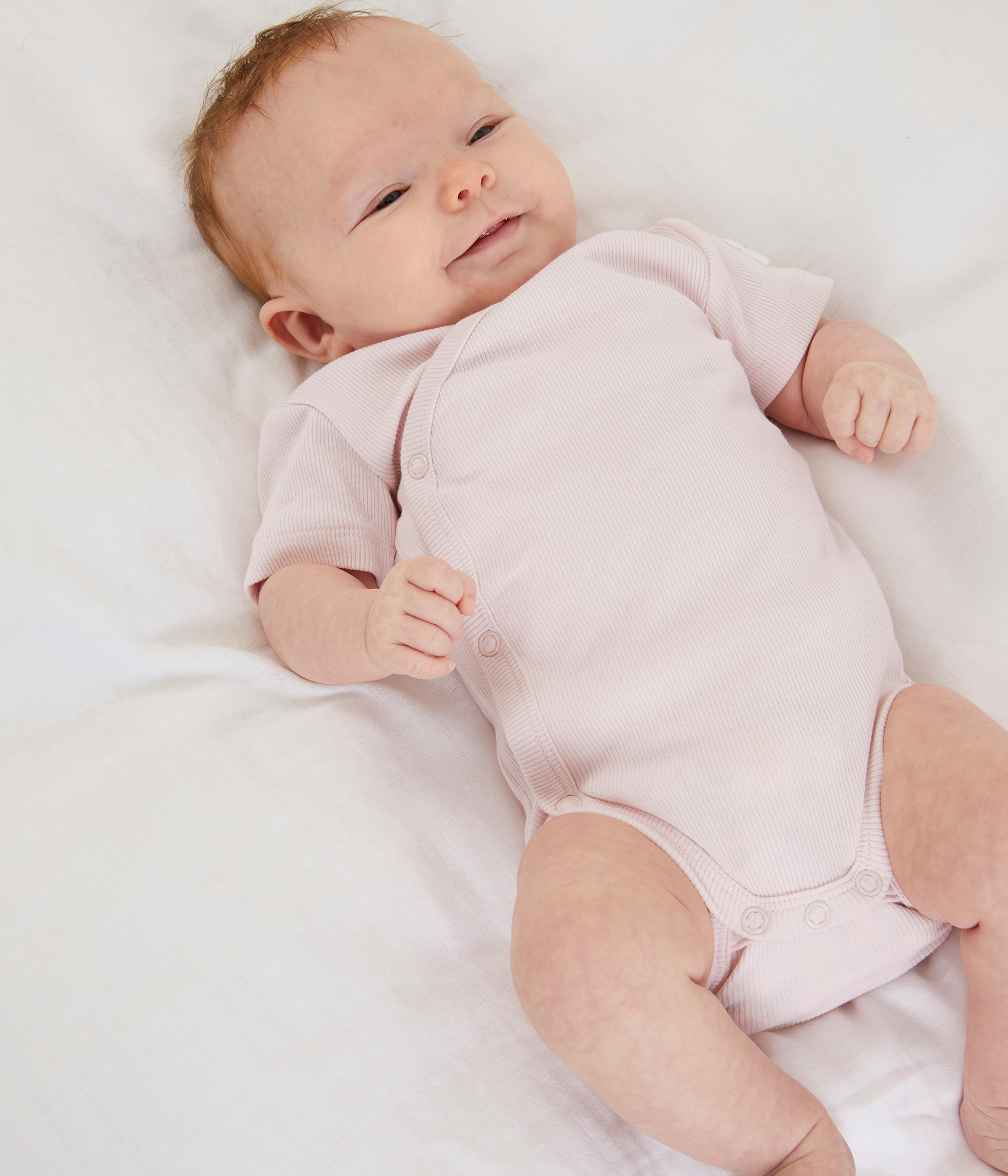 Lyhythihainen ribattu body | Pinkki | Vauvat