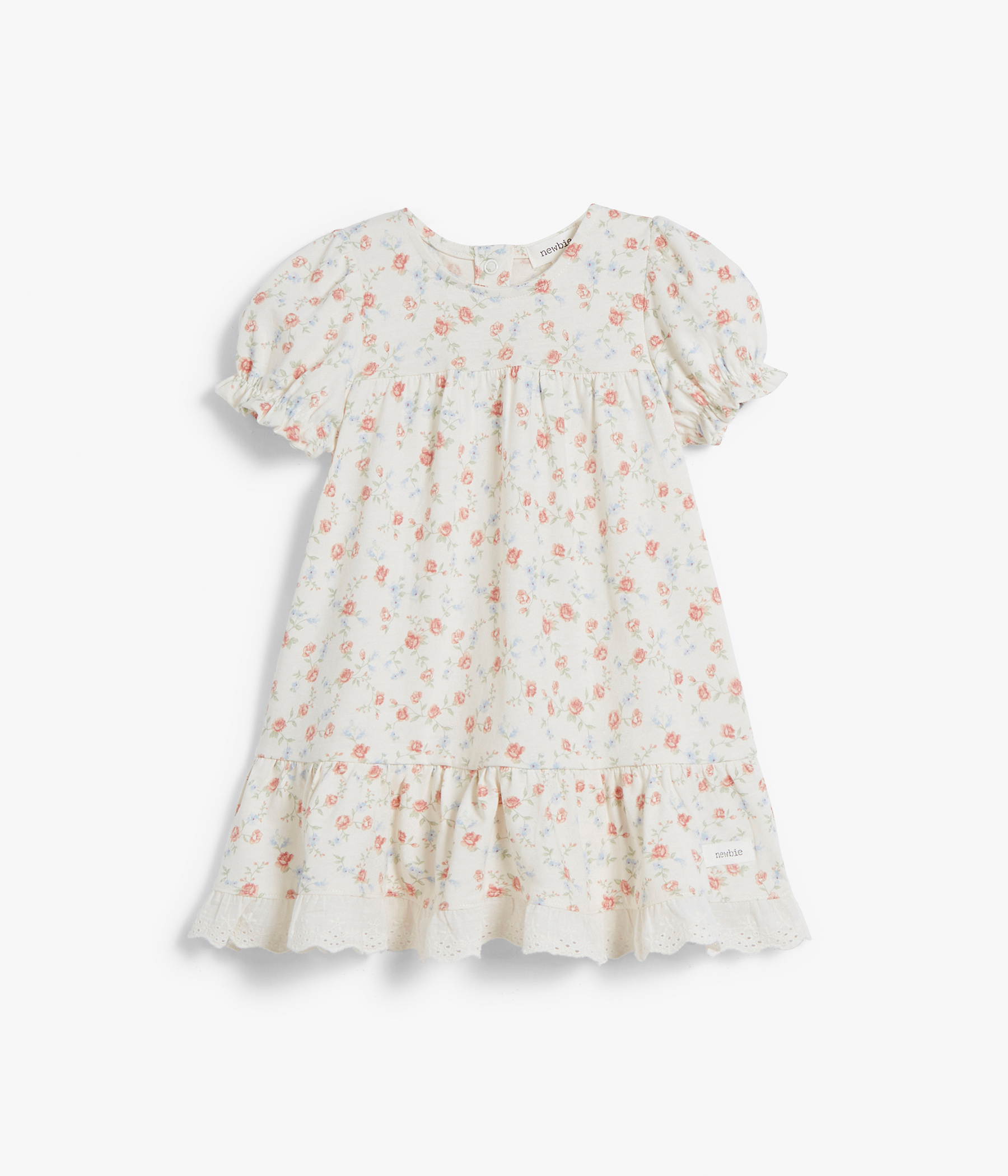 Blommig babyklänning | Offwhite | Baby