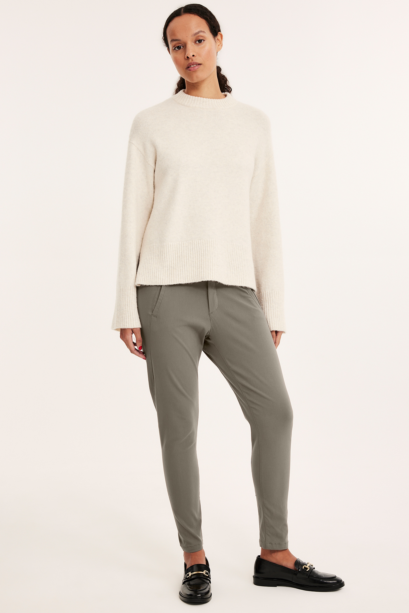 Boyfriend byxor slim fit | Brun | Dam | Kappahl