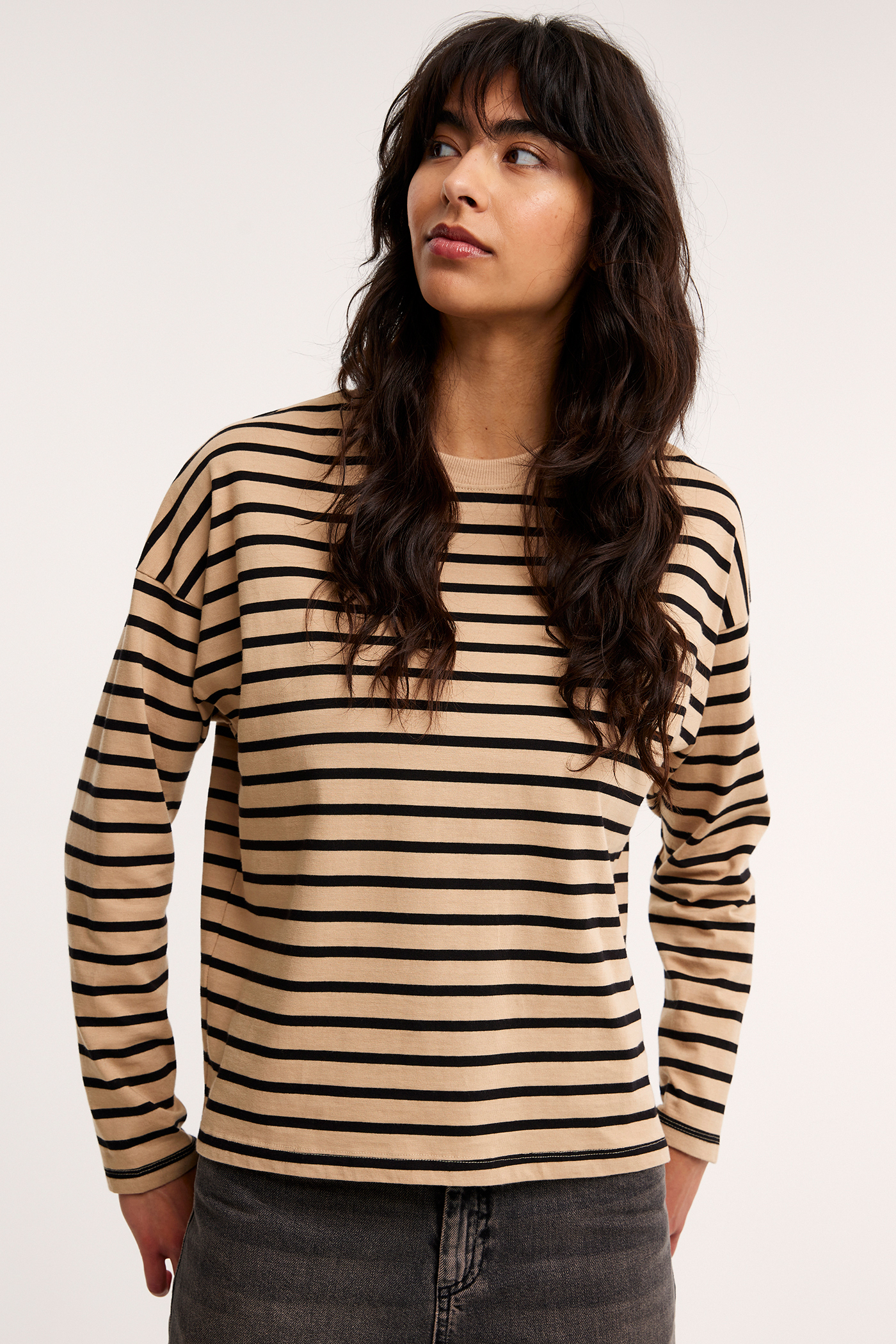 Randig topp | Beige | Dam | Kappahl