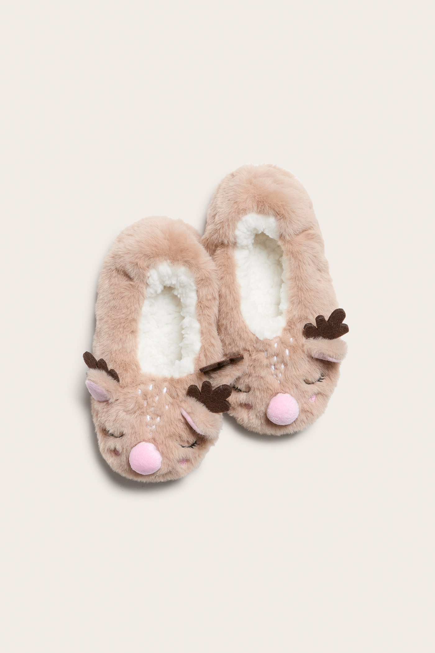 Tofflor rådjur | Ljusbeige | Barn