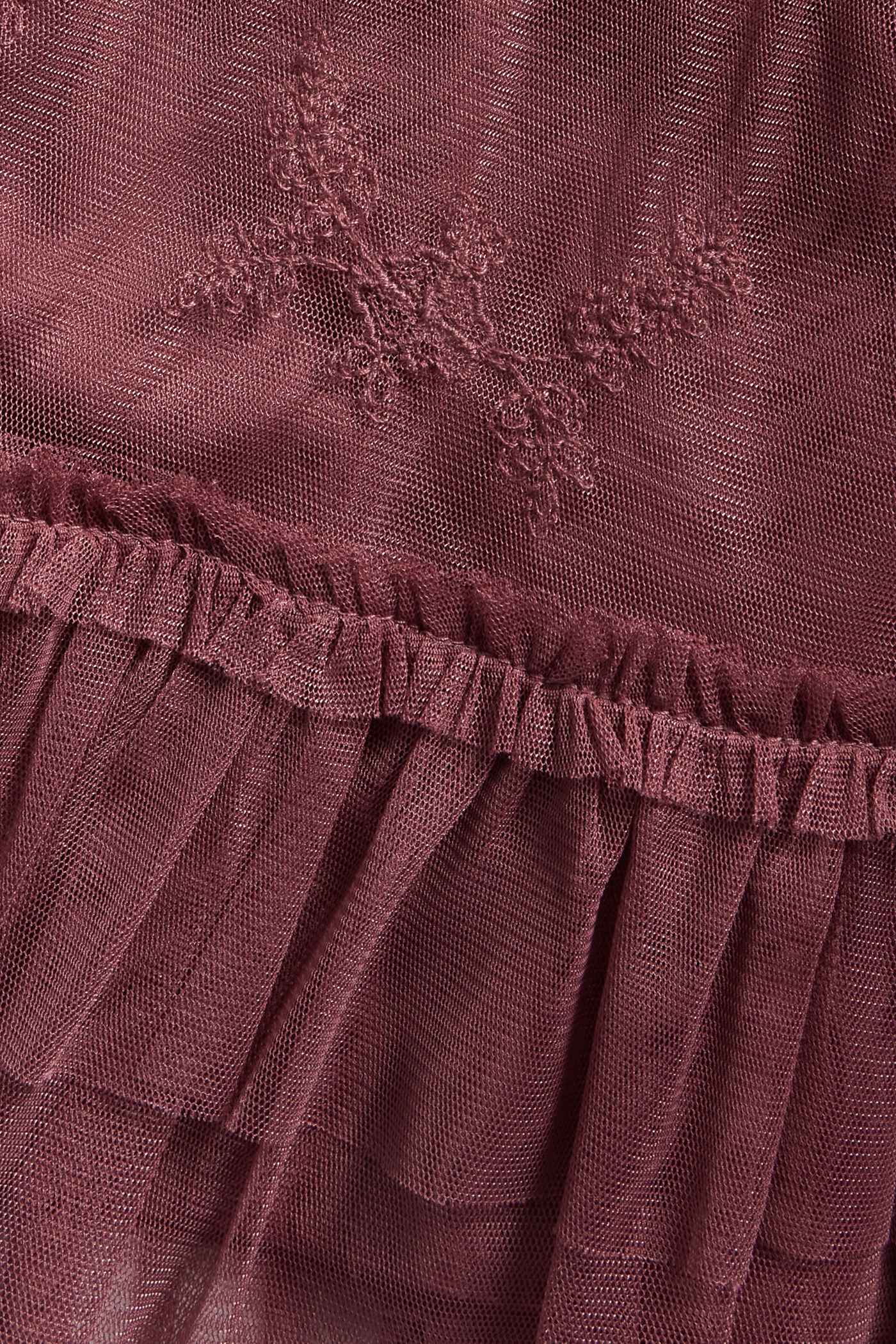 Brodert kjole i mesh til baby | Lilla | Baby