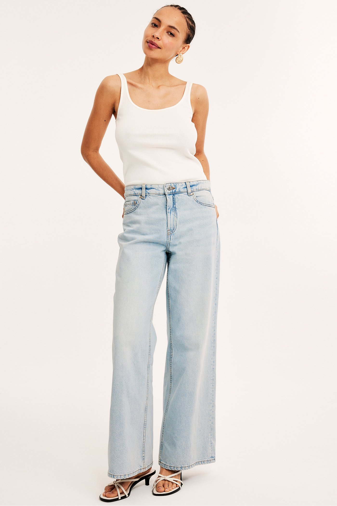Wide Jeans High Waist | Ljus denim | Dam | Kappahl