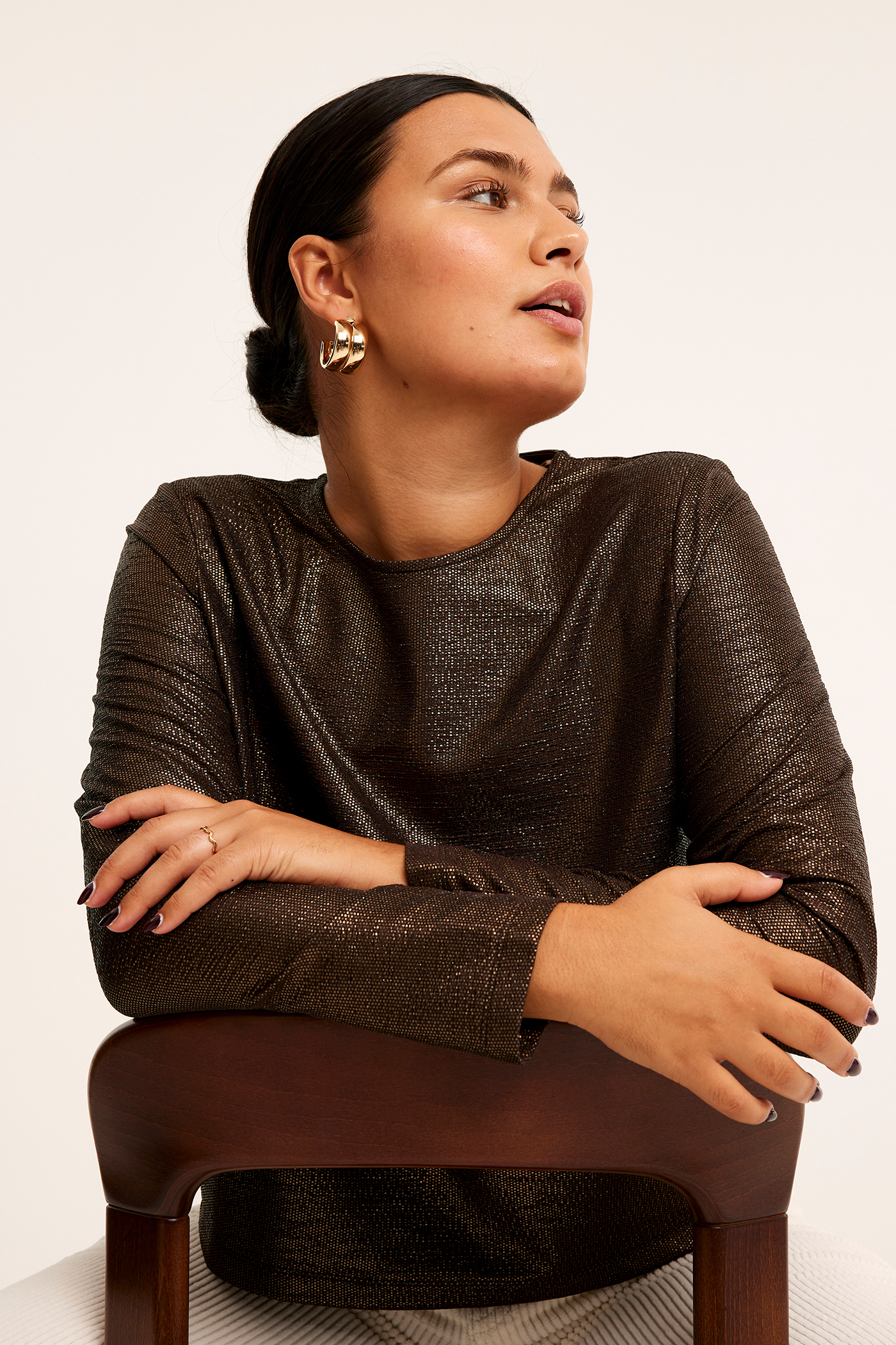 Glittrig topp | Mörkbrun | Dam | Kappahl