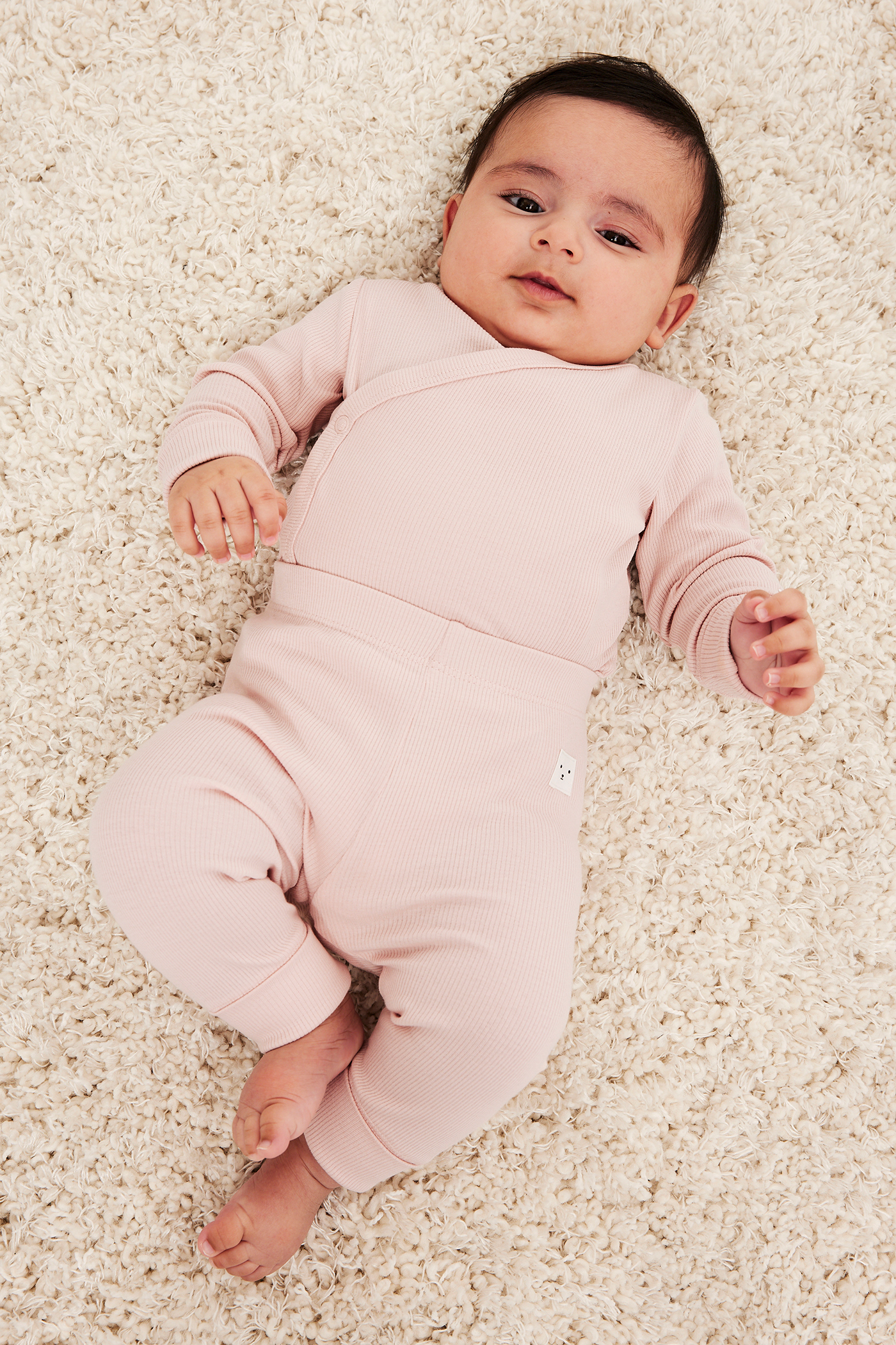 Ribbade leggings | Ljusrosa | Baby | Kappahl