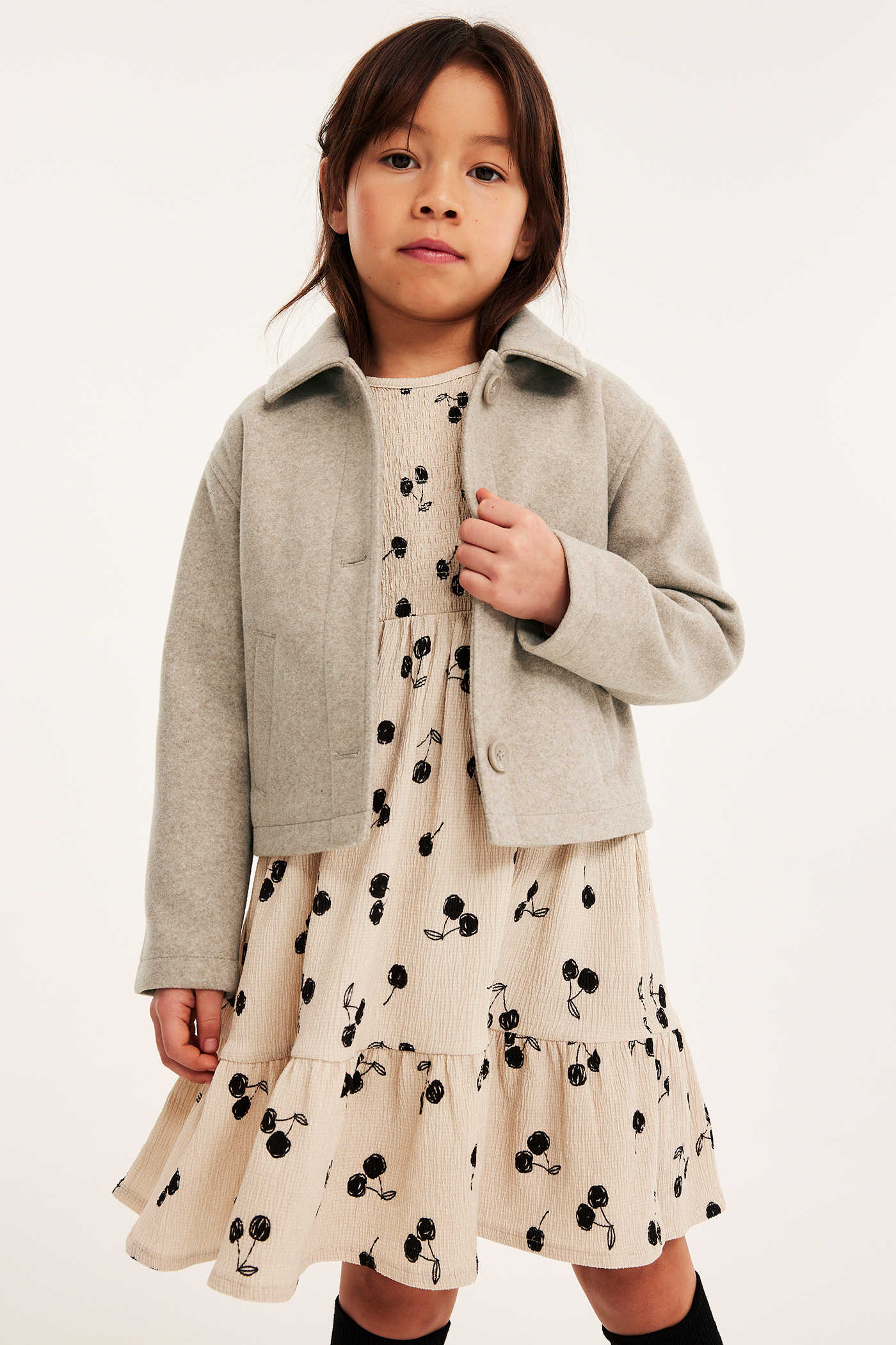 Kort kappa | Melerad beige | Barn | Kappahl