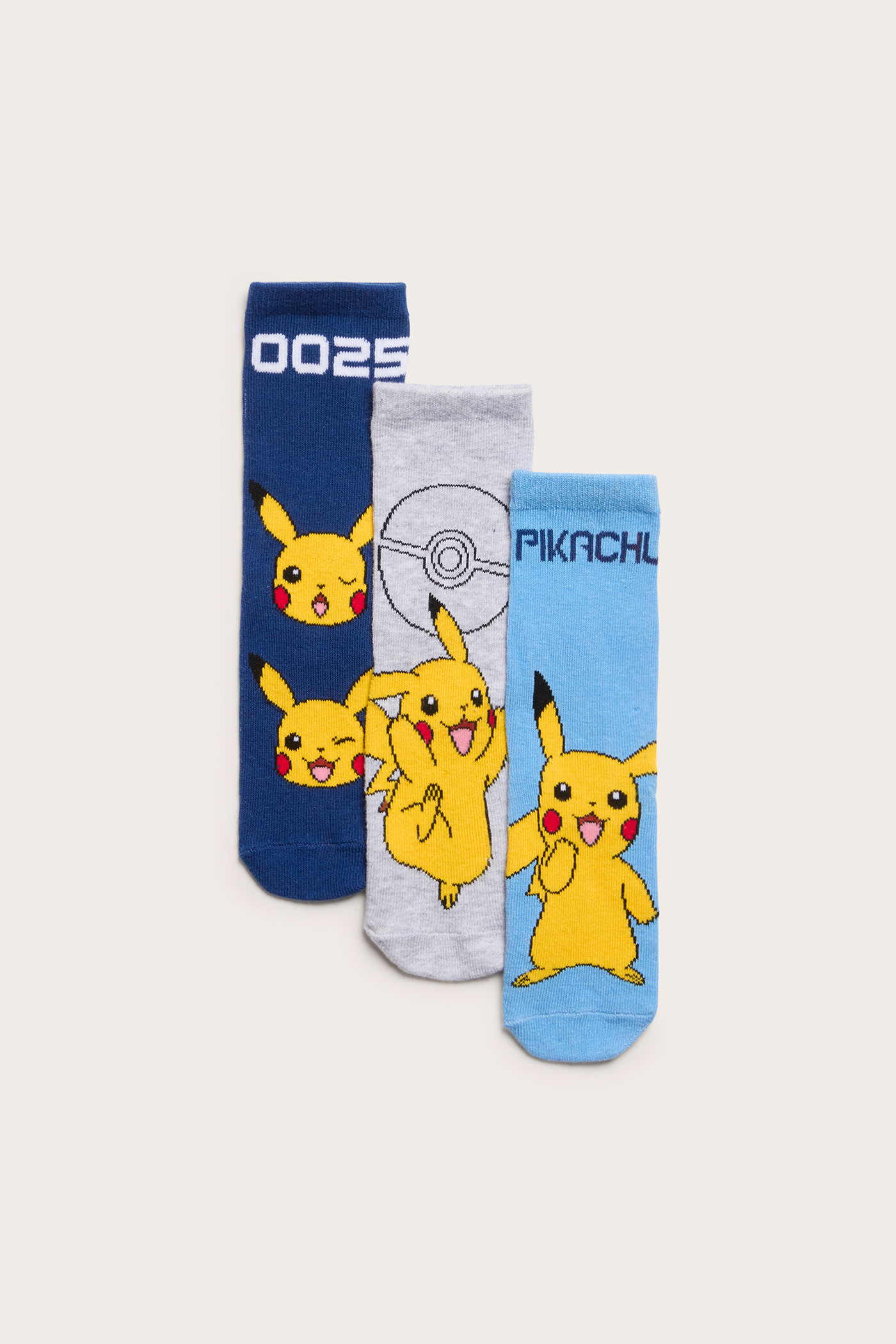 Sukat Pikachu, 3 parin pakkaus | Vaaleansininen | Lapset | Kappahl