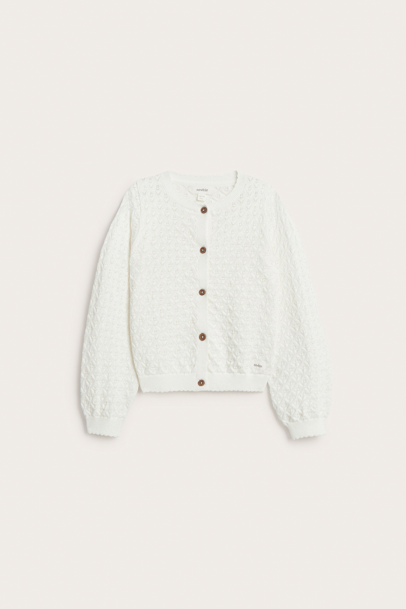 Mönsterstickad kofta | Offwhite | Barn | Newbie