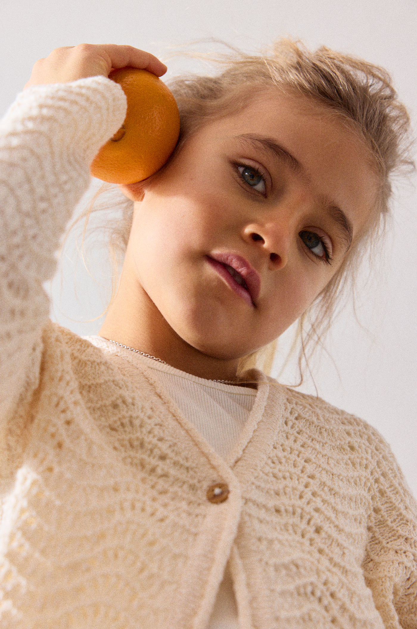 Mönsterstickad kofta | Offwhite | Barn | Kappahl