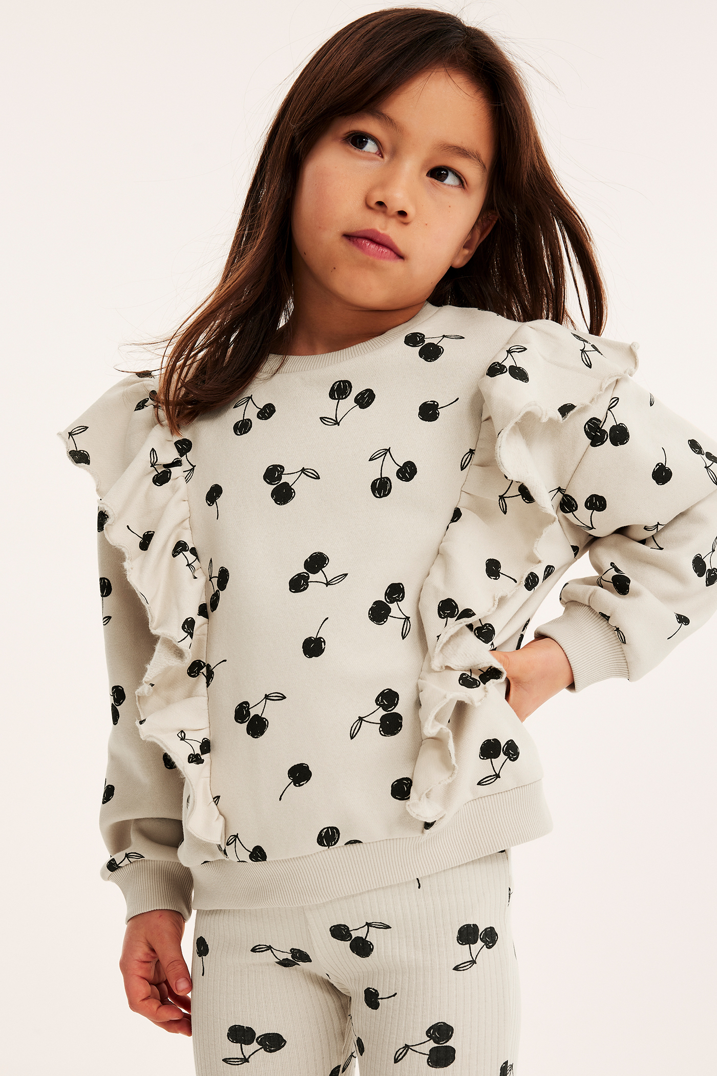 Bluza z falbanami | Beżowy | Dziecko | Kappahl