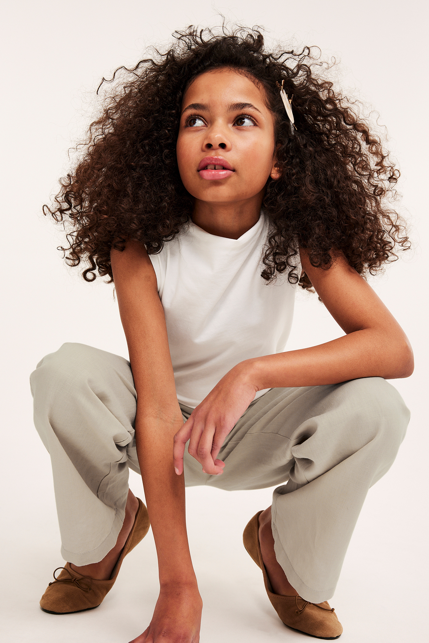 Byxor i linnemix | Beige | Barn | Kappahl