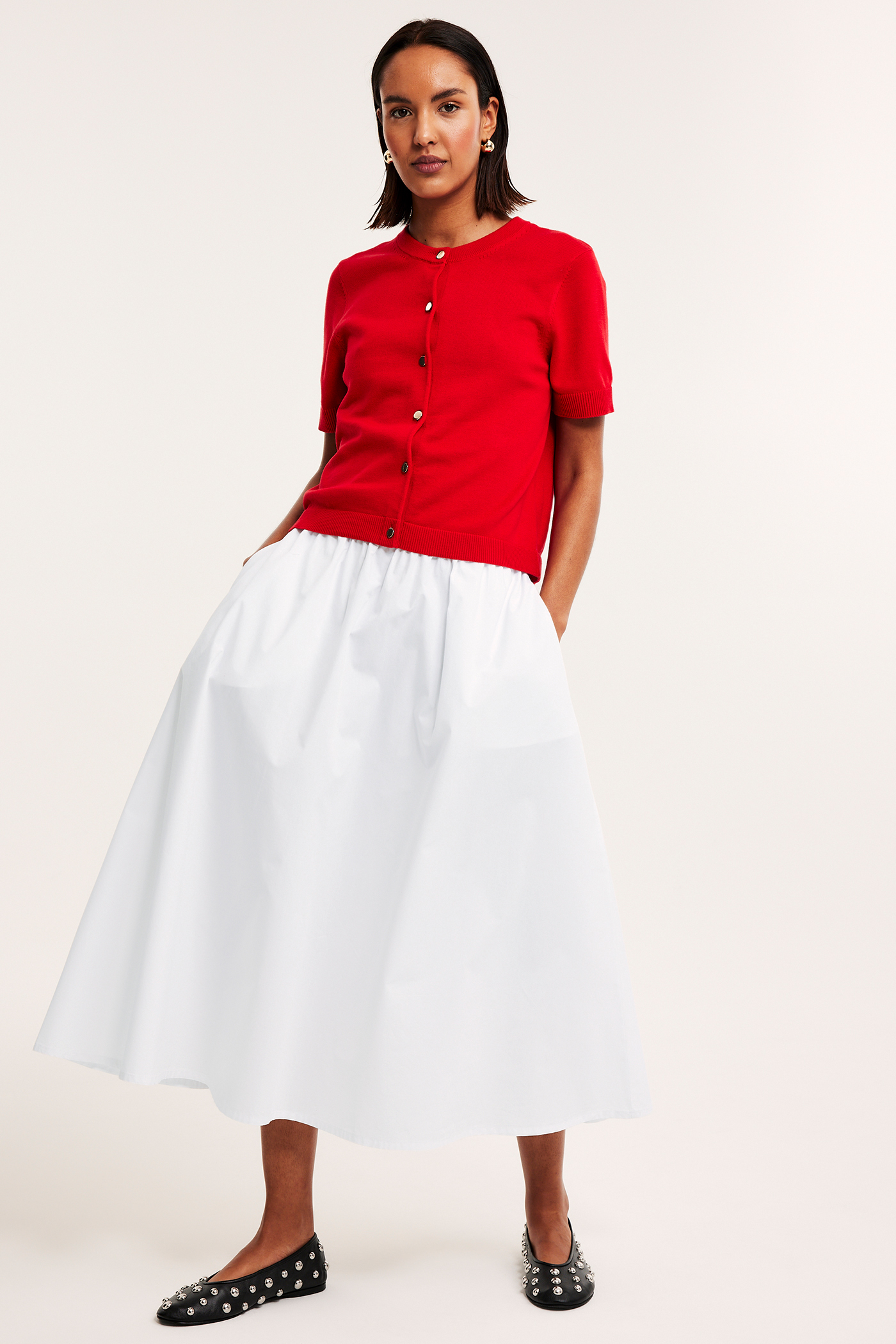 Poplinkjol | Vit | Dam | Kappahl