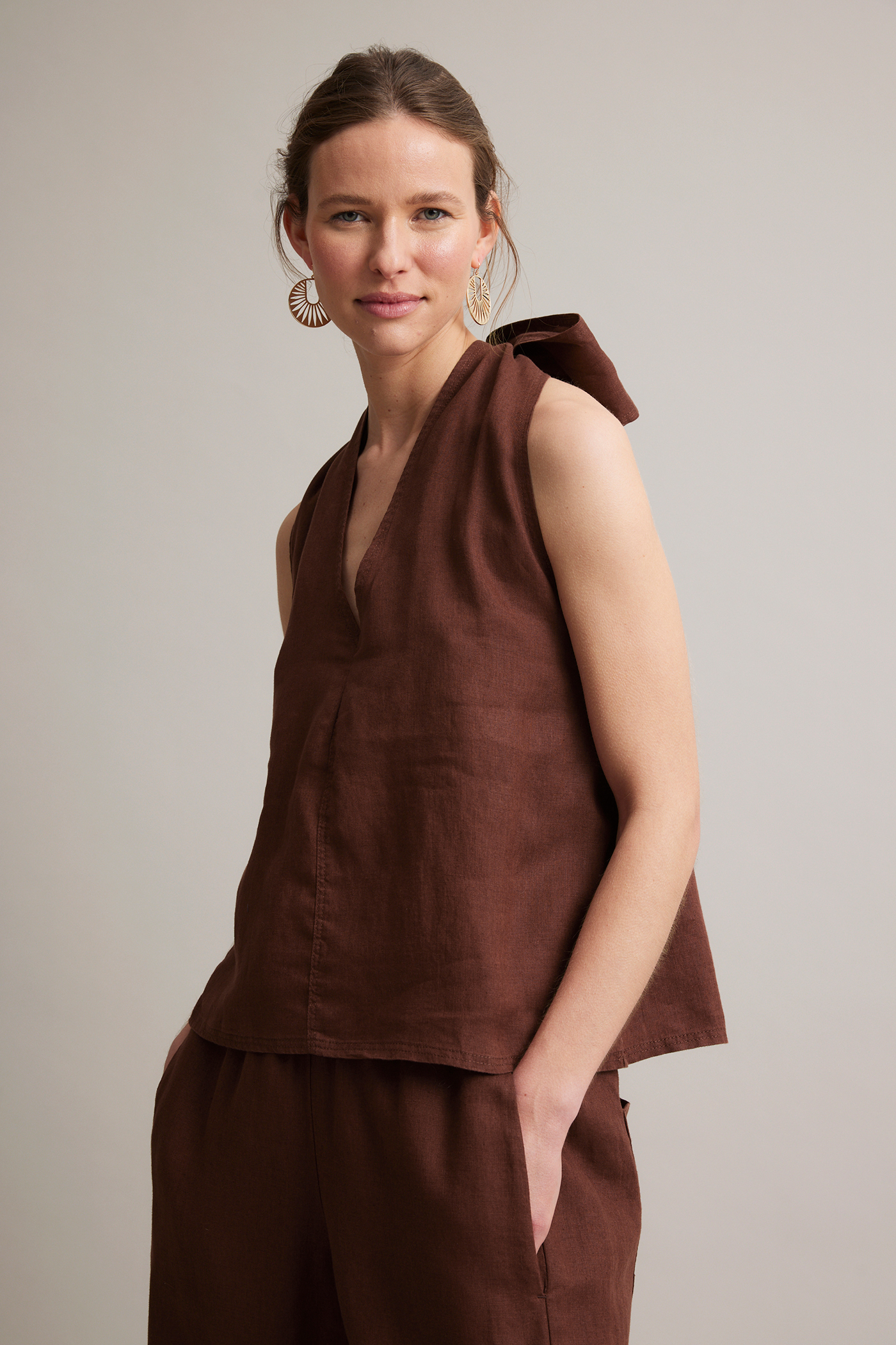 Topp i linne | Brun | Dam | Kappahl