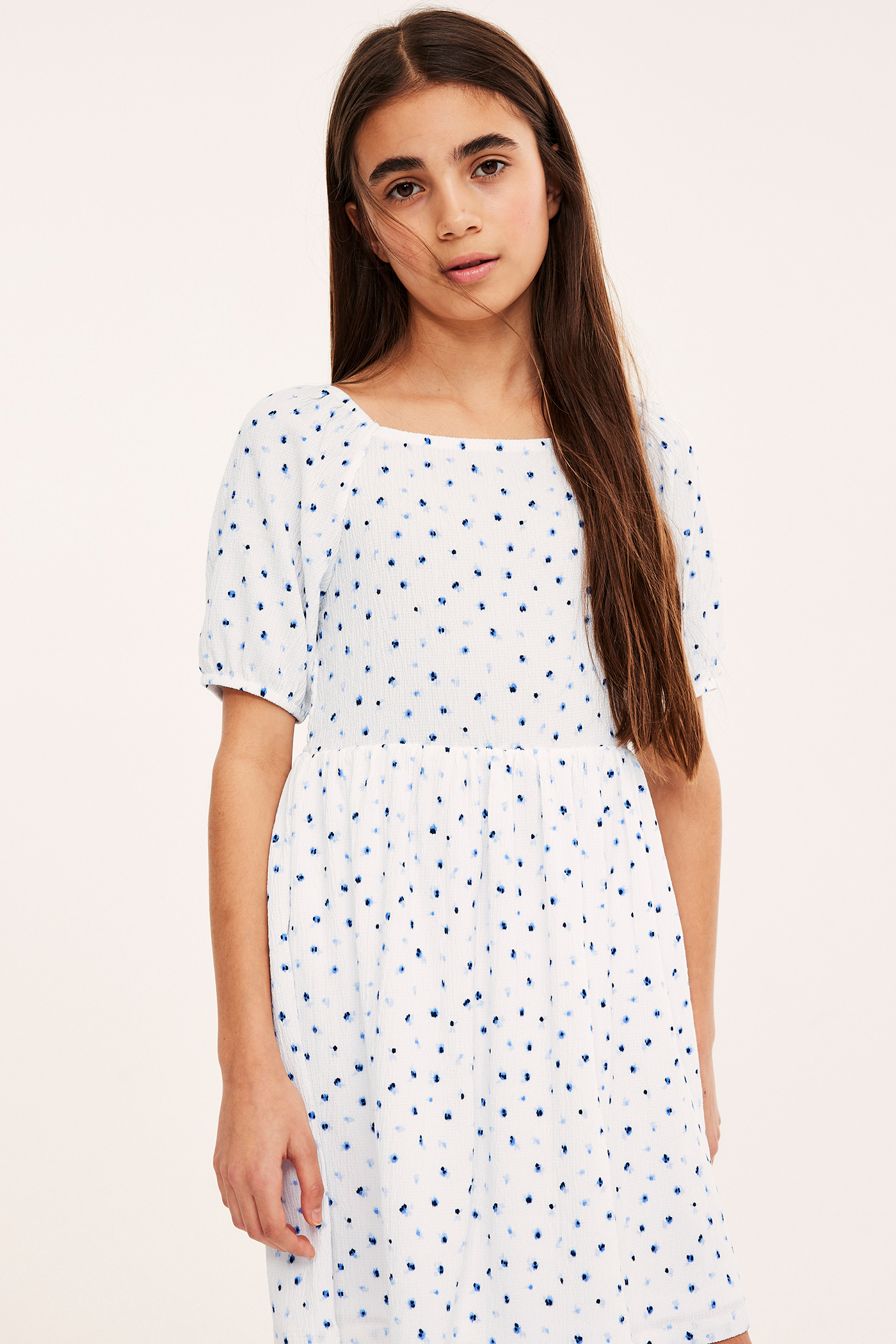 Blommig klänning | Vit | Barn | Kappahl