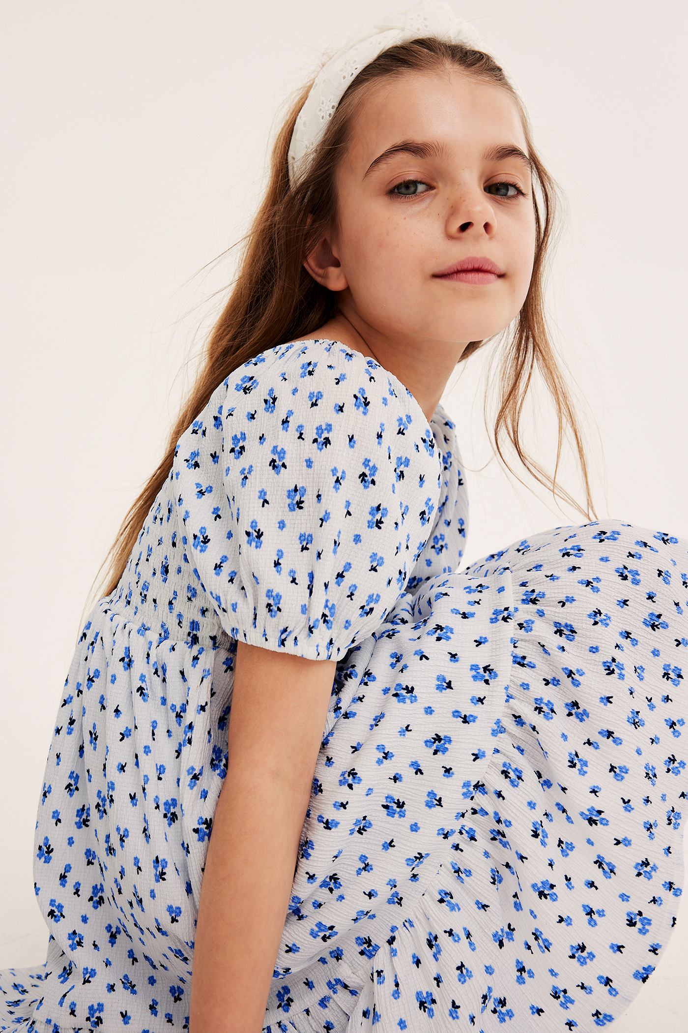 Blommig klänning | Vit | Barn | Kappahl