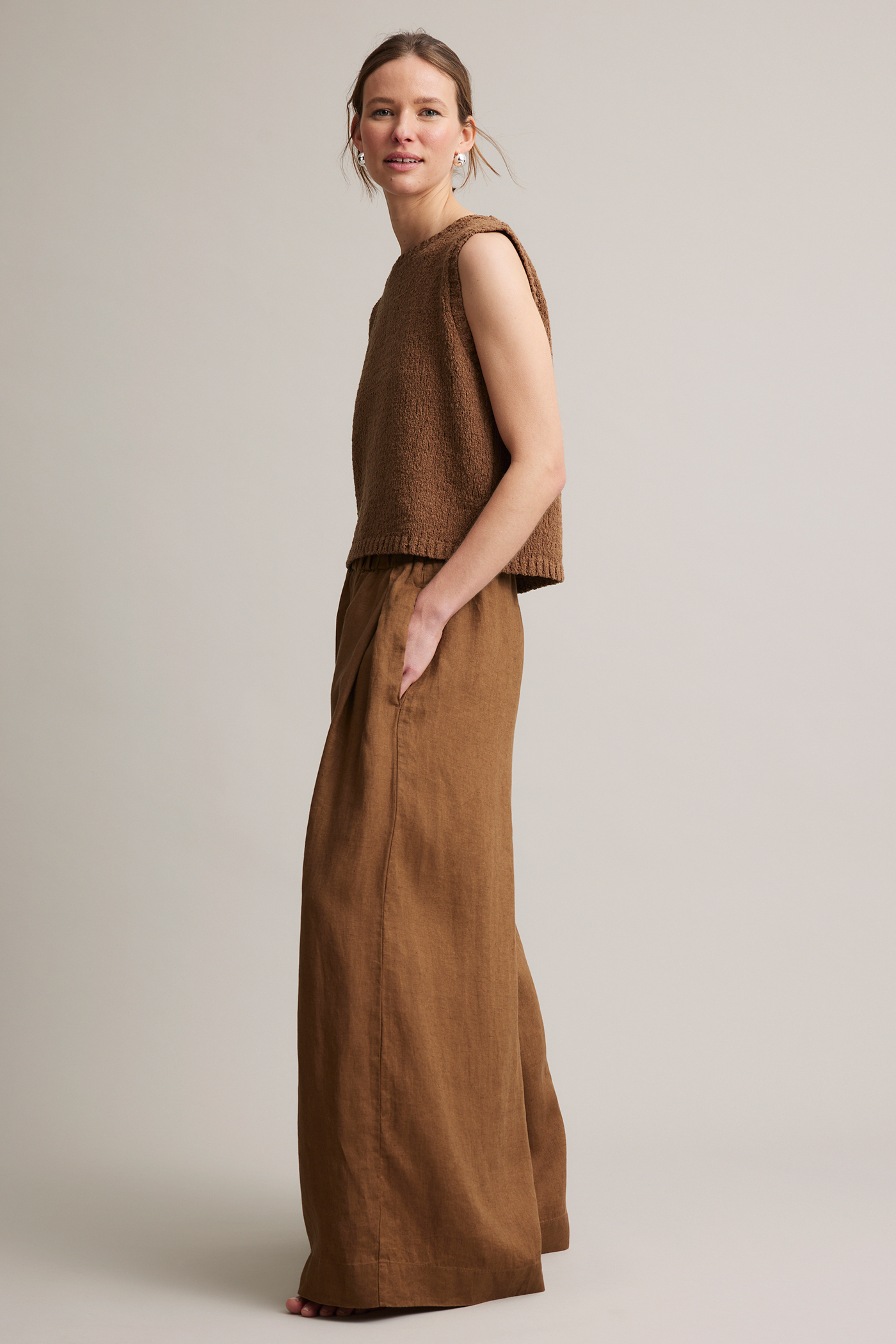 Stickad topp | Brun | Dam | Kappahl