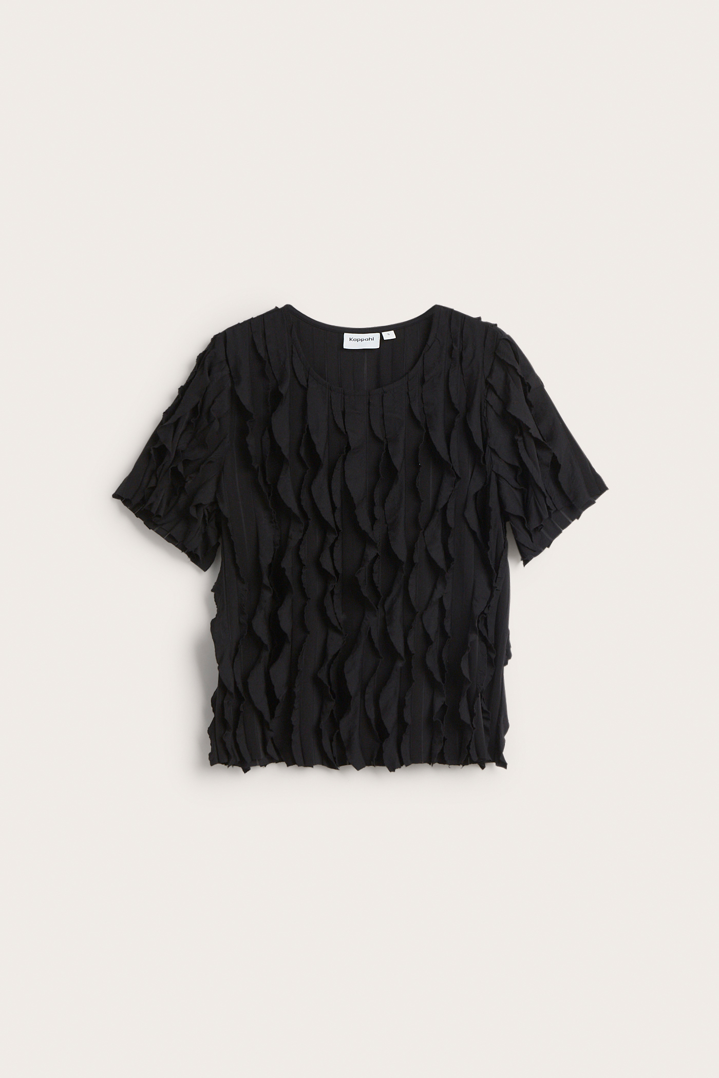 Topp med volanger | Svart | Dam | Kappahl