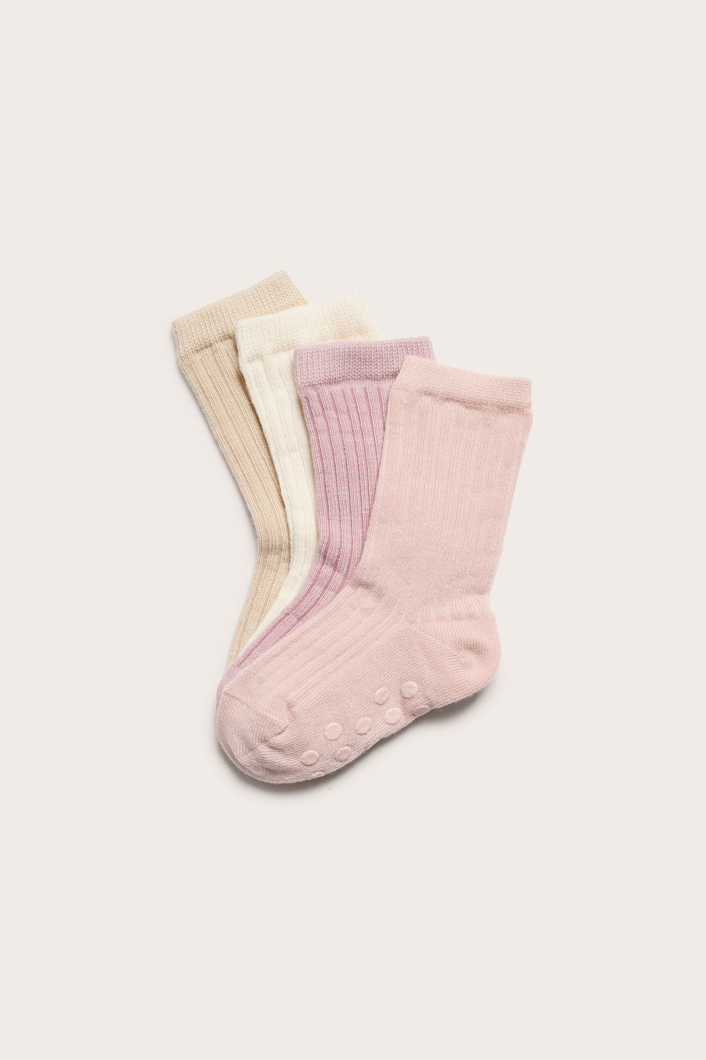 Ribbade strumpor 4-pack baby | Beige | Baby | Kappahl