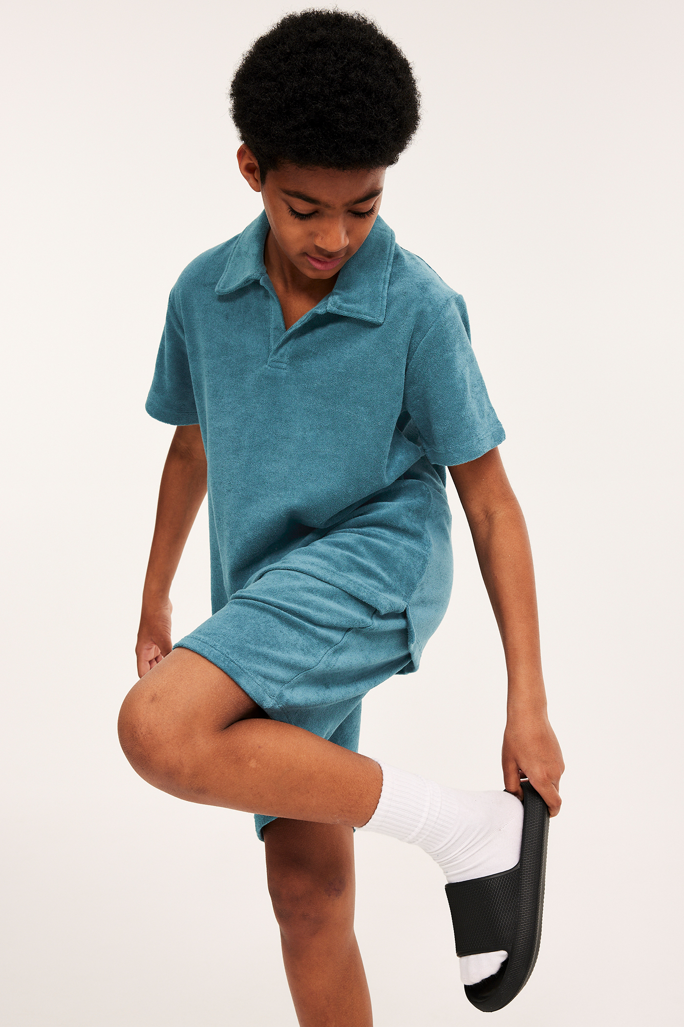 Pikétröja i frotté | Grön | Barn | Kappahl