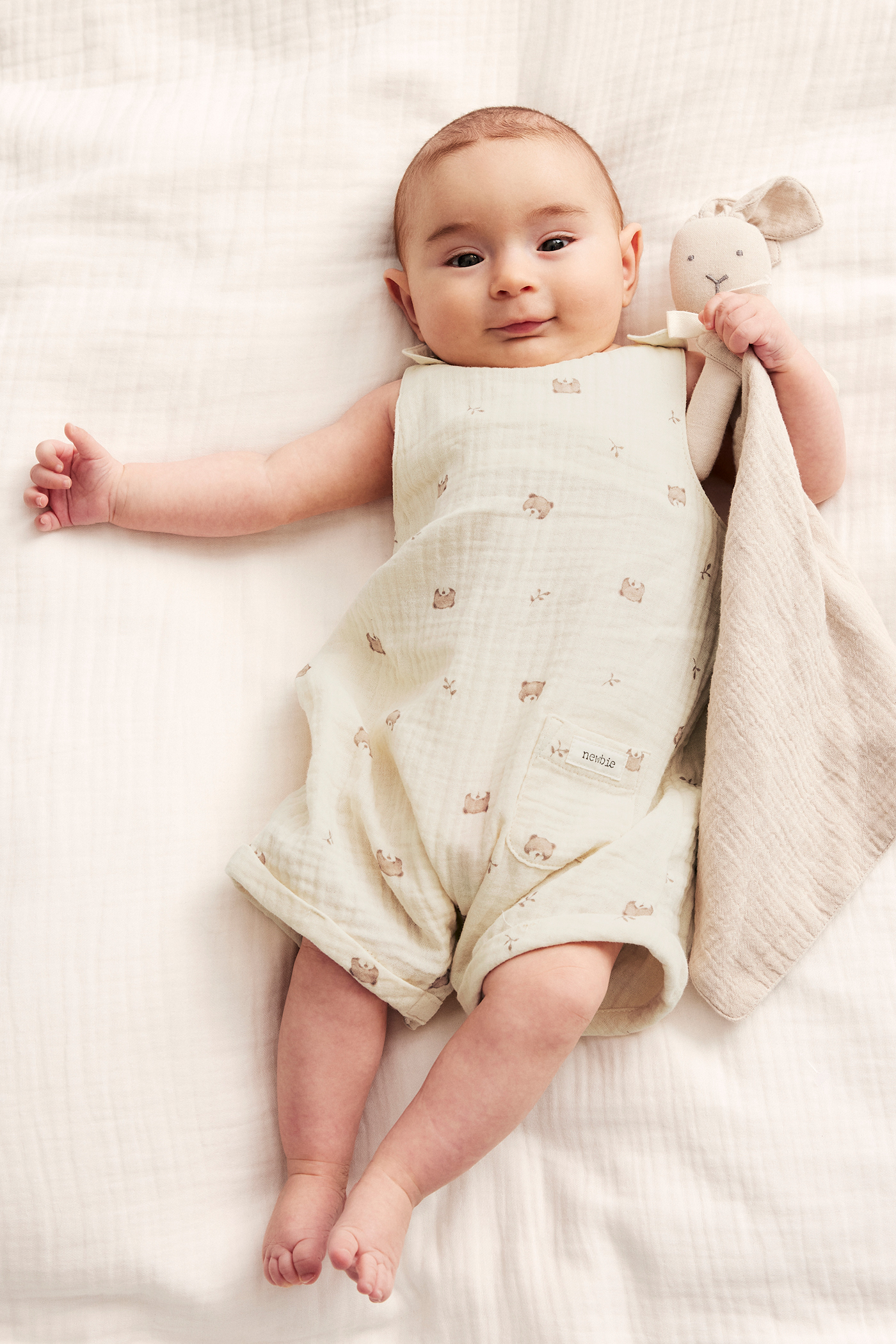 Playsuit med bamser | Lys beige | Baby | Newbie