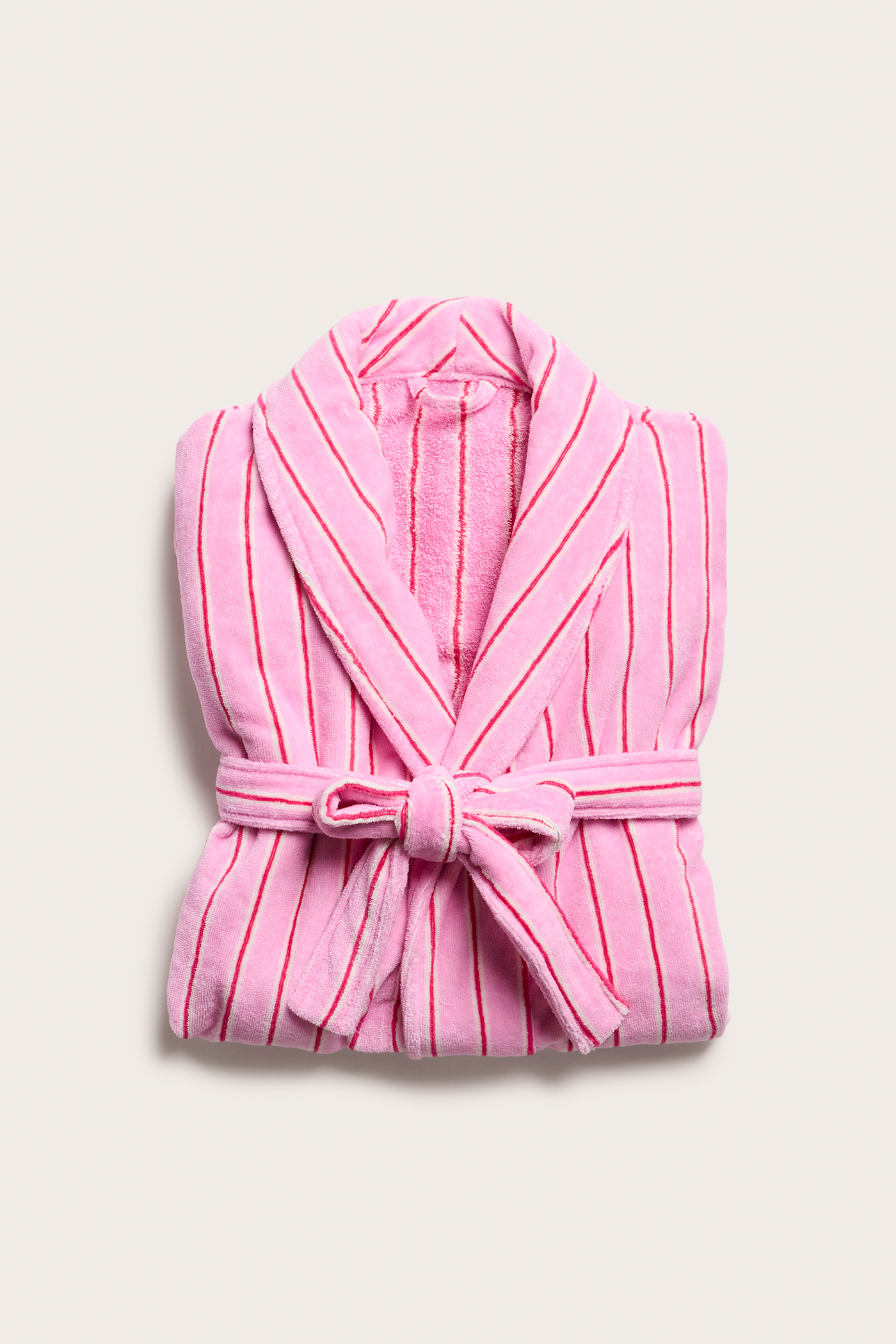 Randig morgonrock i frotté | Rosa | Dam | Kappahl