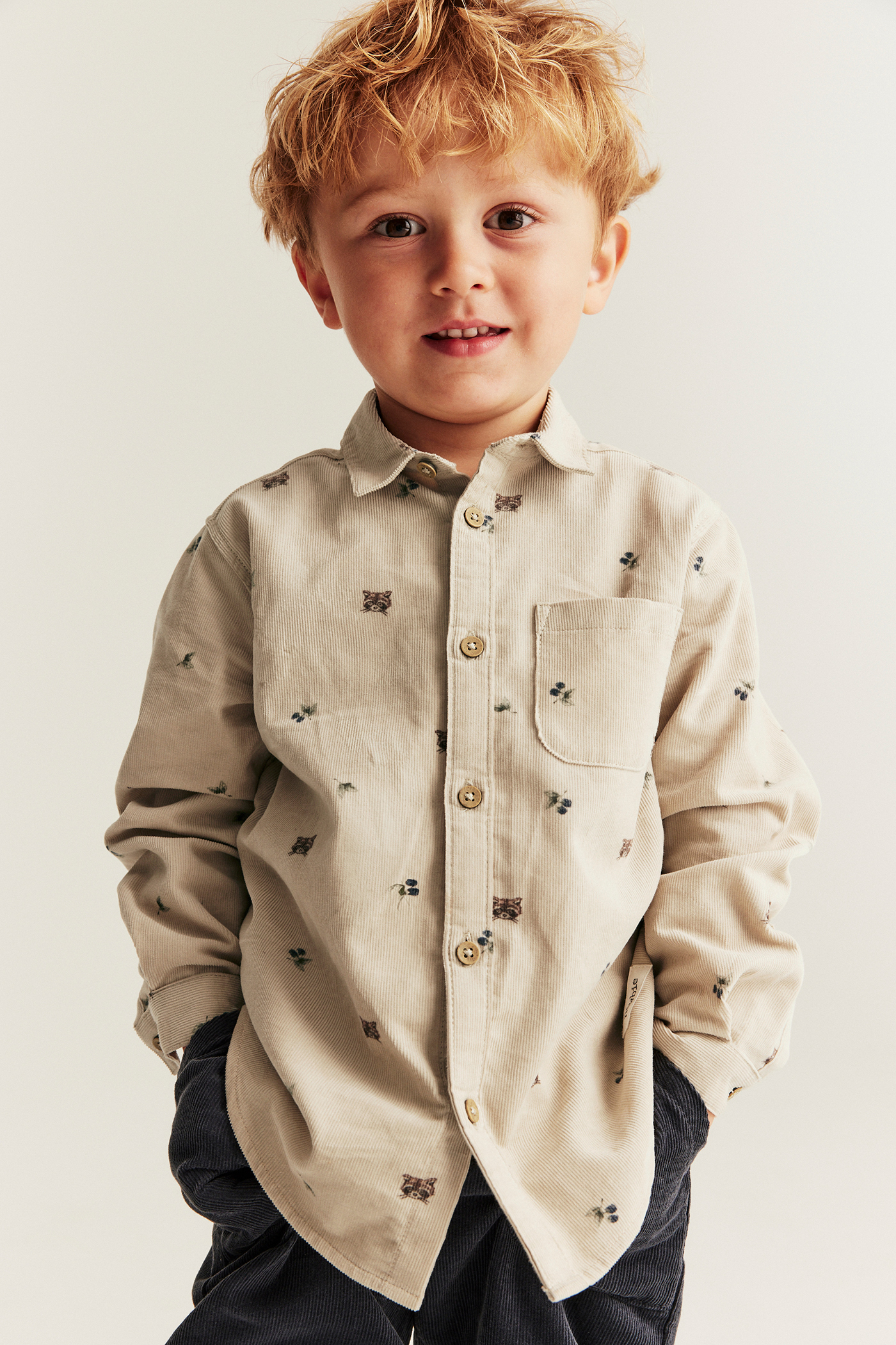 Kudottu vakosamettipaita | Beige | Lapset | Newbie