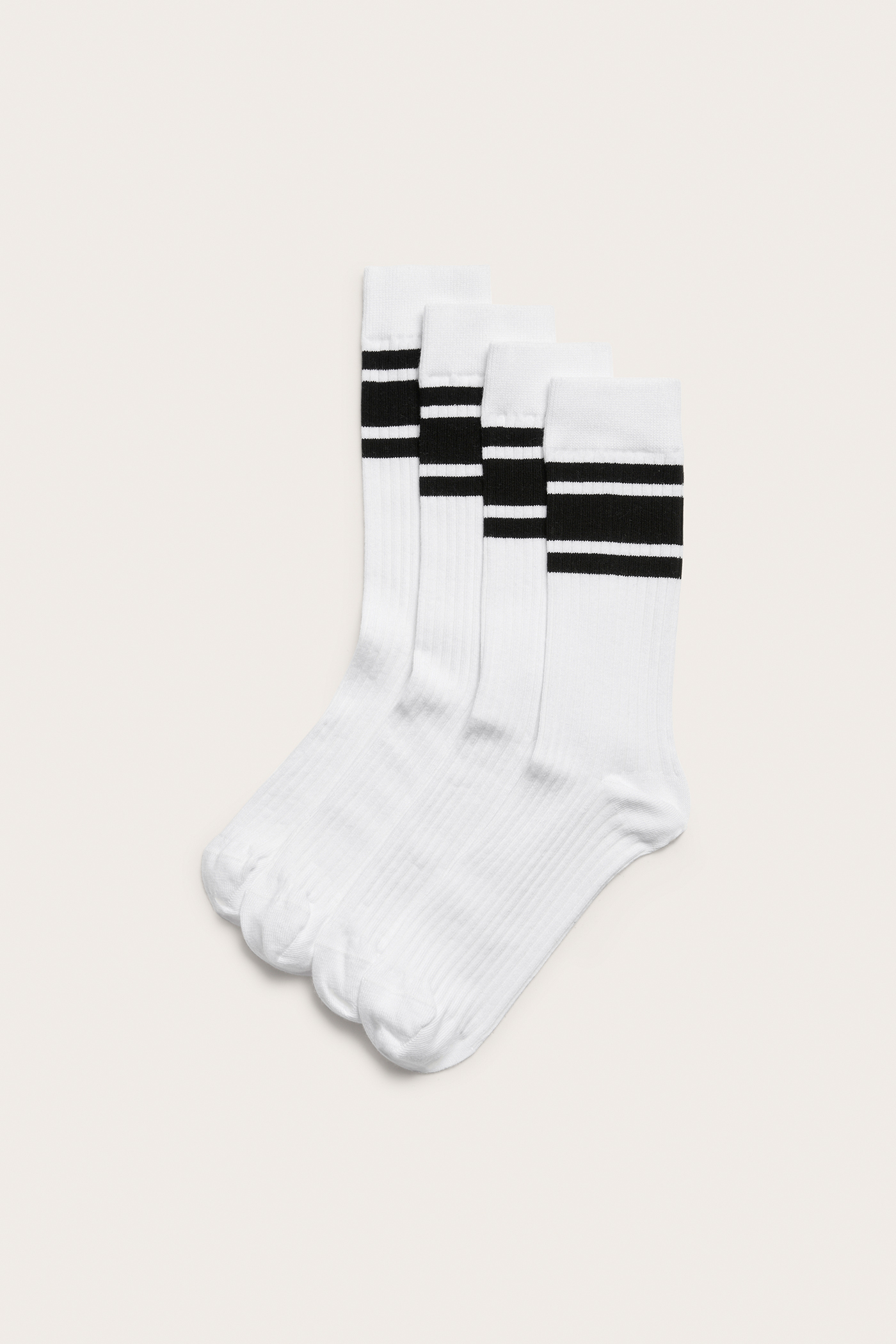 Ribbade strumpor 4-pack | Vit | Herr | Kappahl