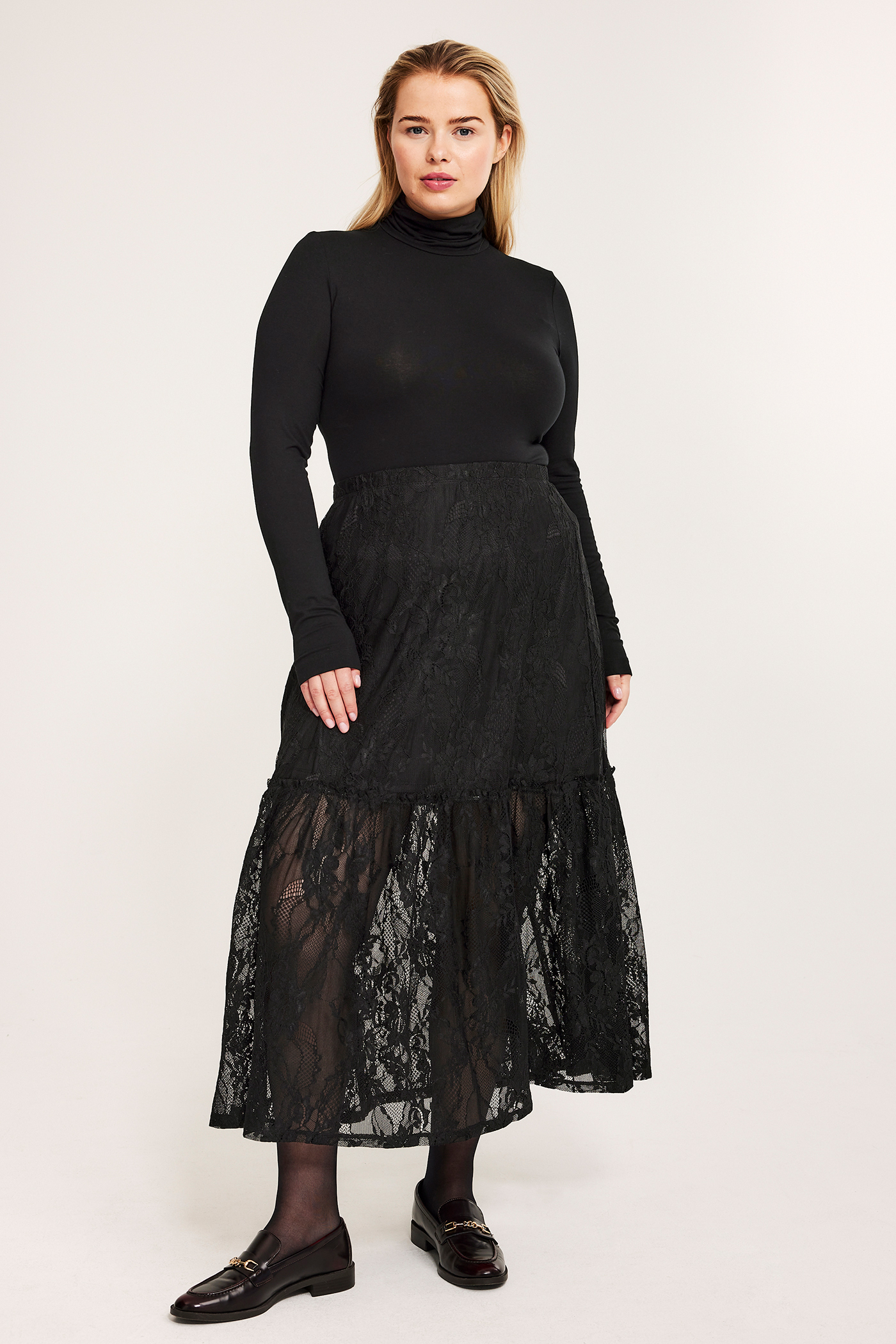 Spets kjol | Svart | Dam | Kappahl