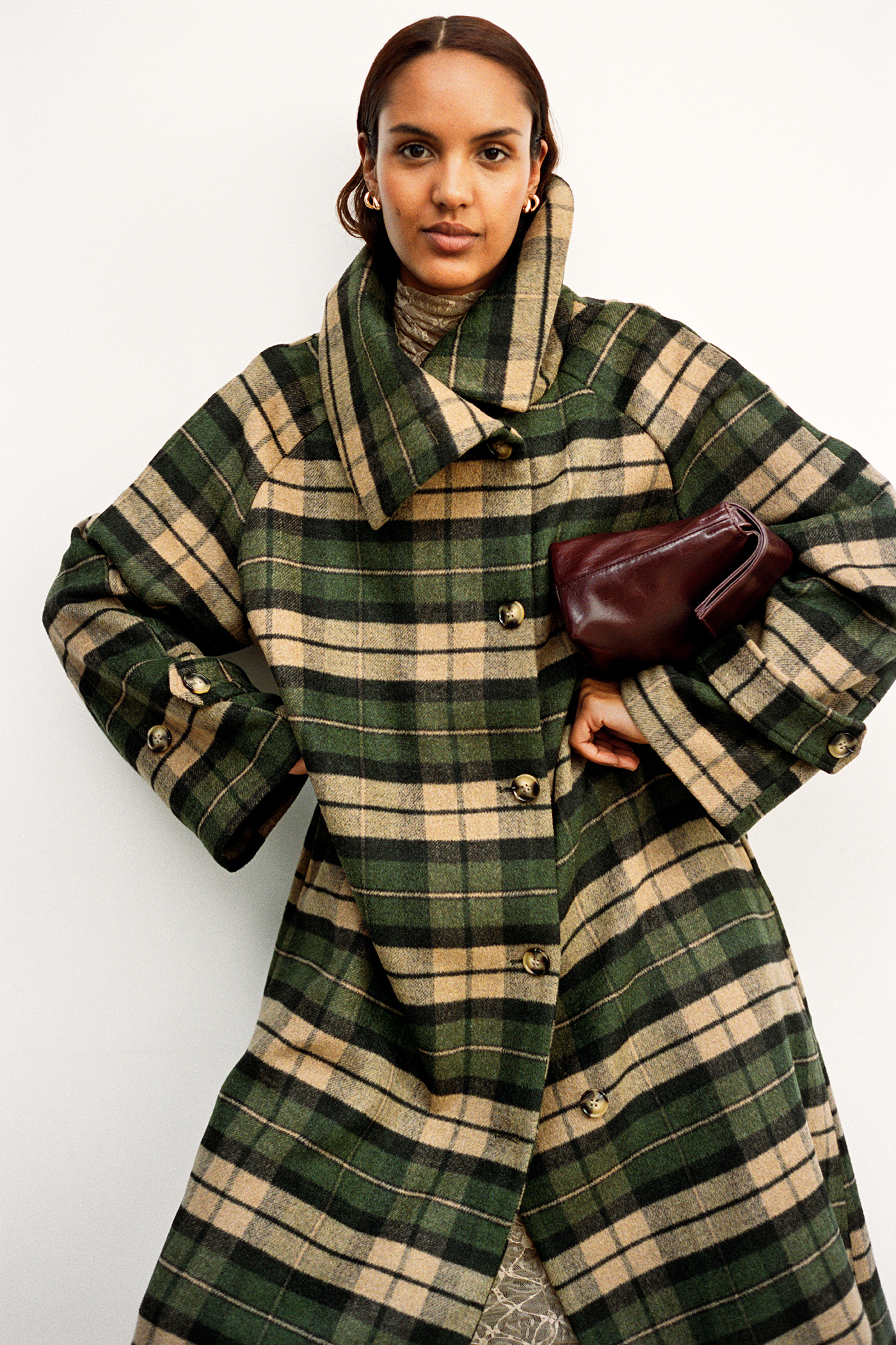 Rutig kappa | Grön | Dam | Kappahl