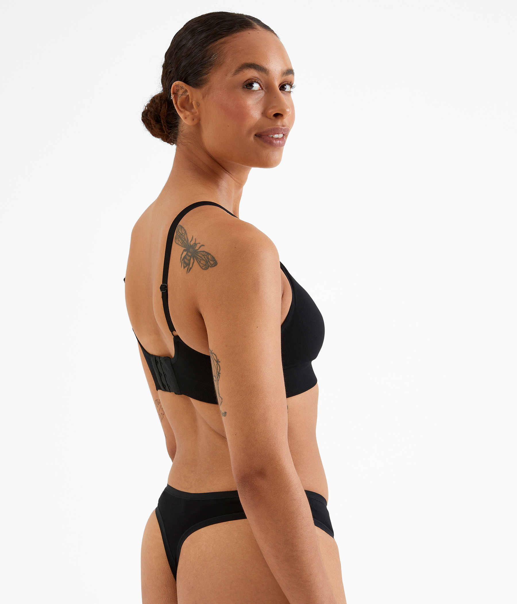 Stringtruse 3-pk i bomull | Svart | Dame