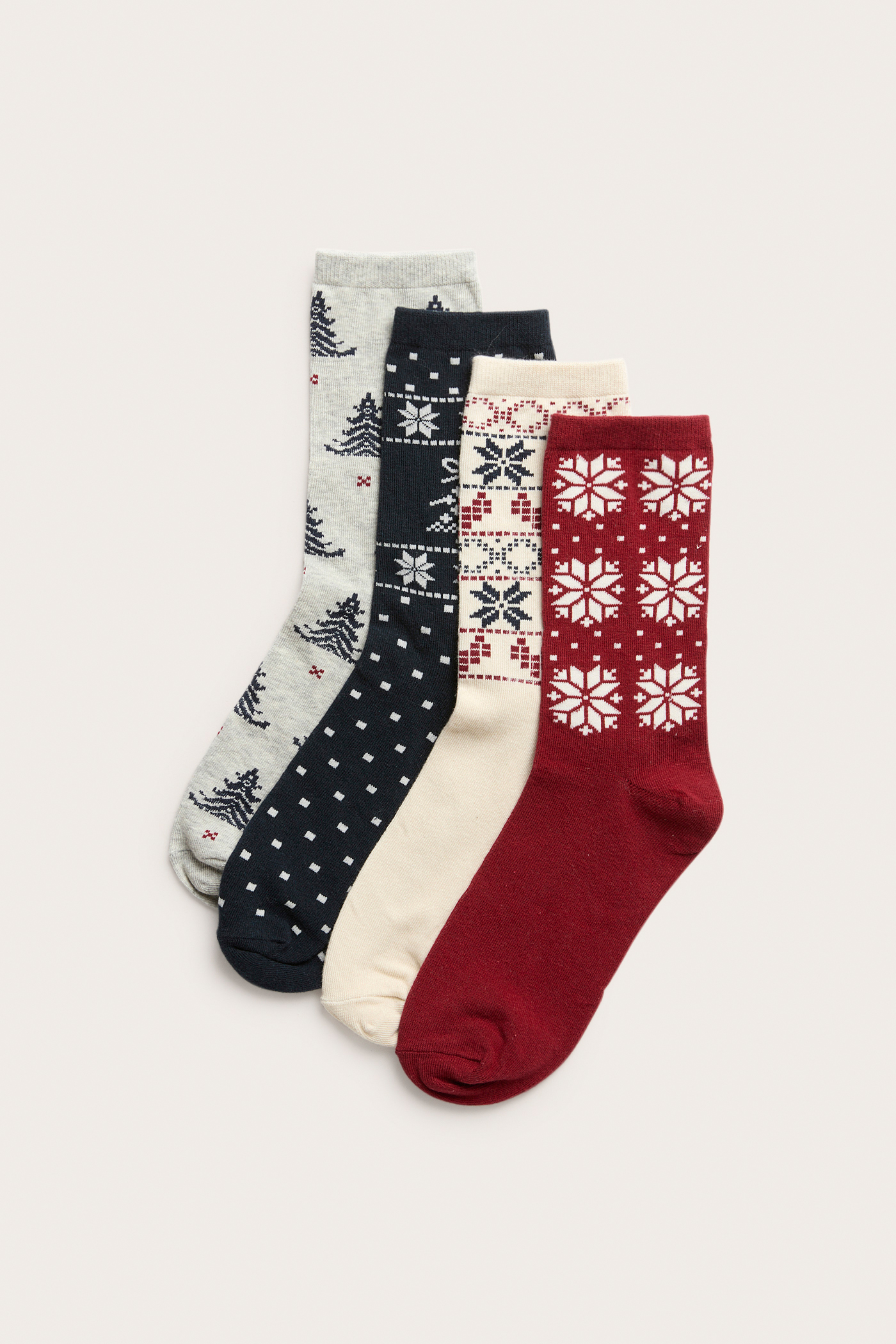 Strumpor 4-pack med julmotiv | Röd | Dam | Kappahl