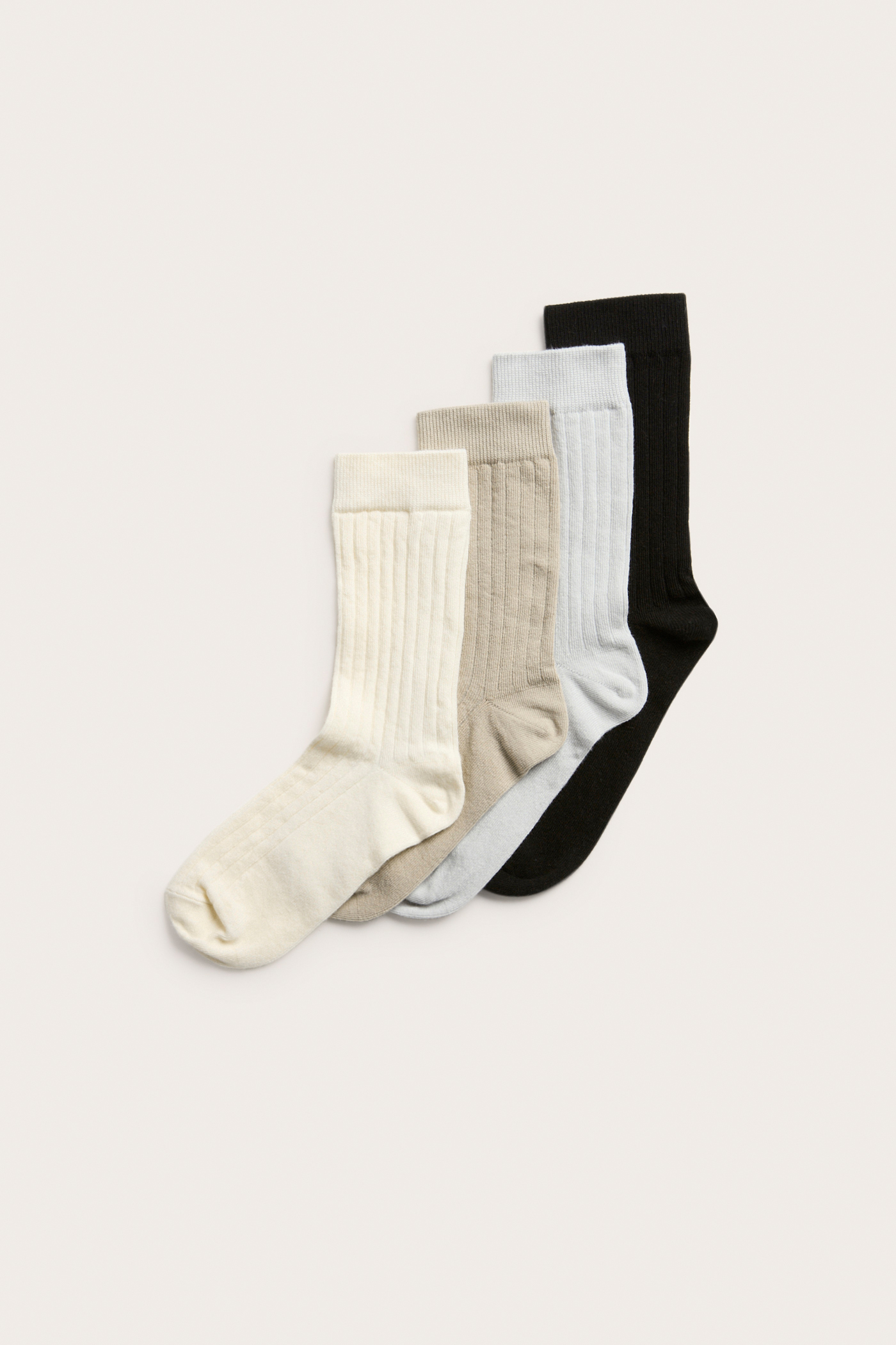 Ribbade strumpor 4-pack | Beige | Dam | Kappahl