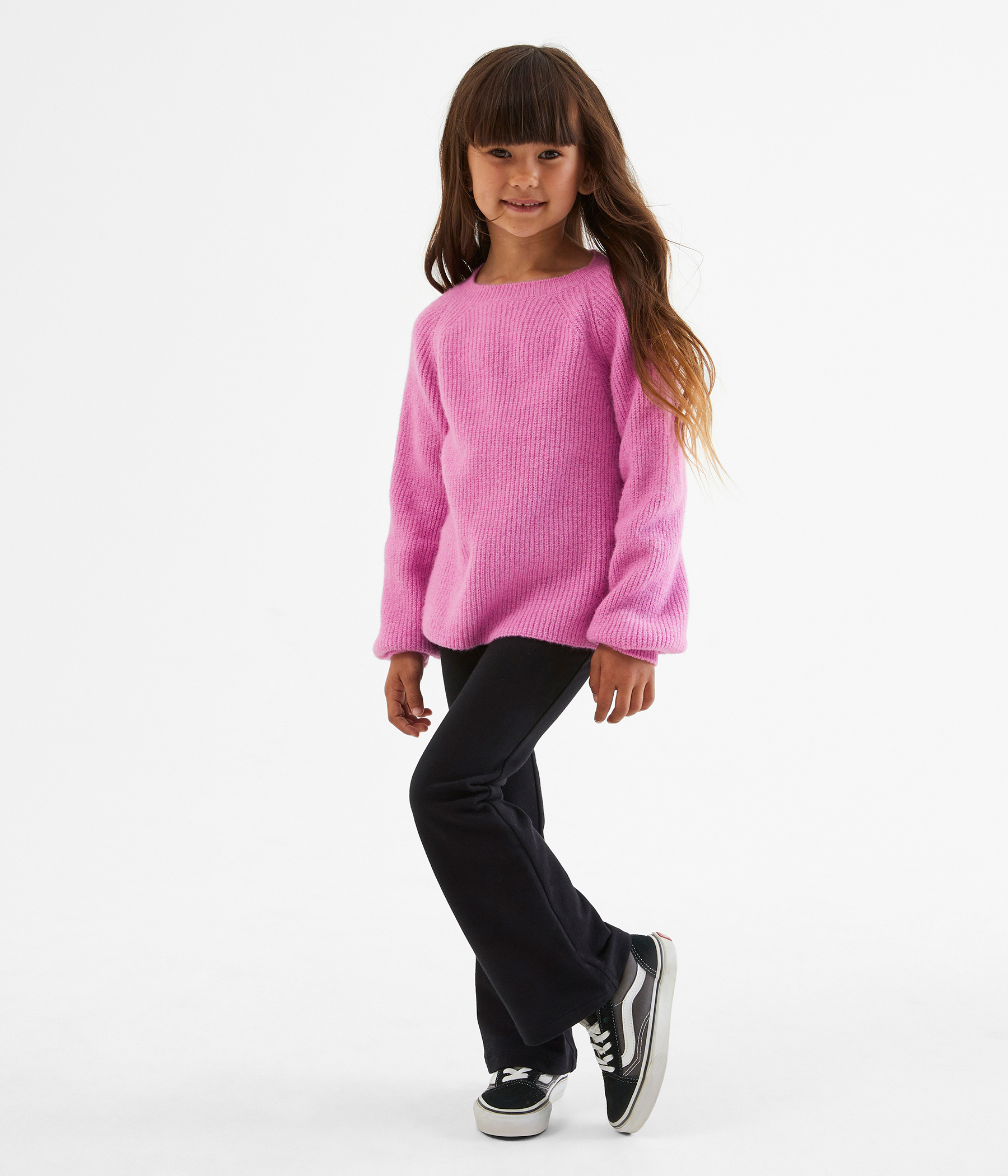 Utsvängda byxor i trikå | Svart | Barn | Kappahl